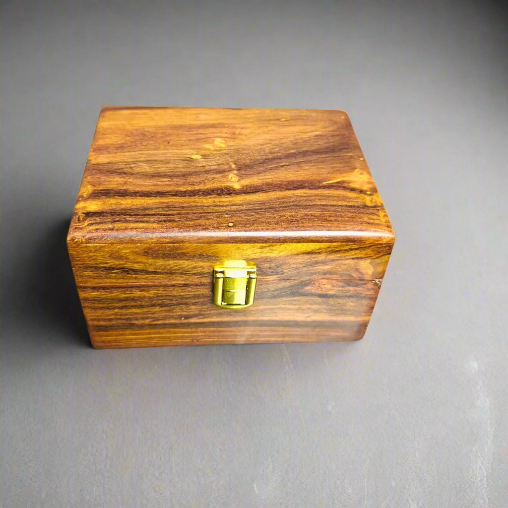 Pure Sheesham Wood 2 Slot Watch Box Solid Top – WOODSY
